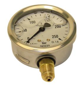 Manometer Ø63 1/4" 0-250 bar | Kloakshop.dk