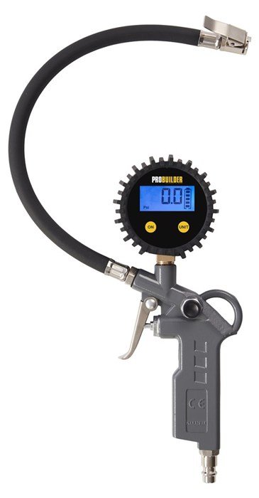 Pumpepistol til trykluft med digitalt manometer | Kloakshop.dk