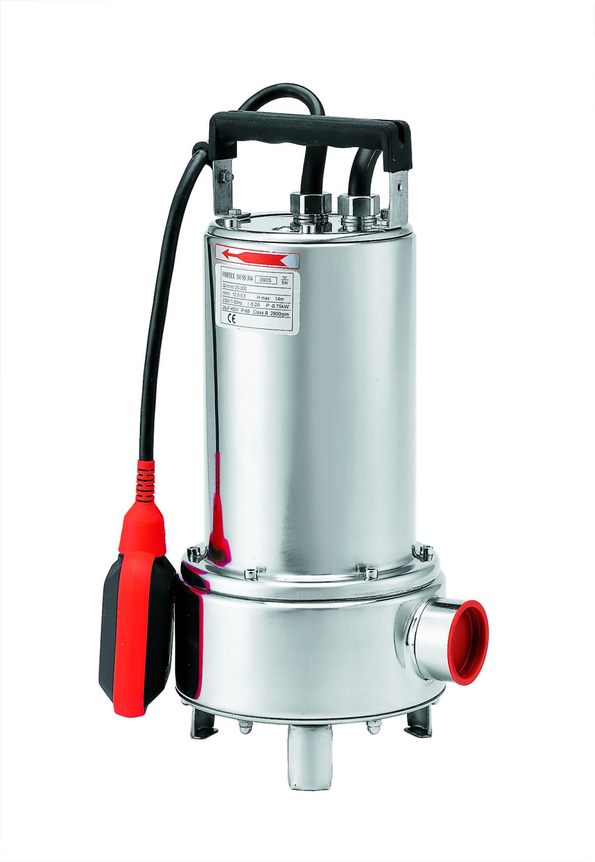 Vortex 150 SS 304 MG, pumpe for spildevand med flyder - Dykpumper ...